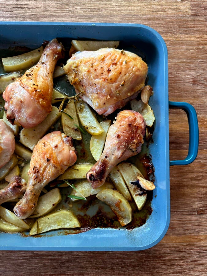 One Pan Roast Chicken With Rosemary Garlic And Potatoes The Nosher